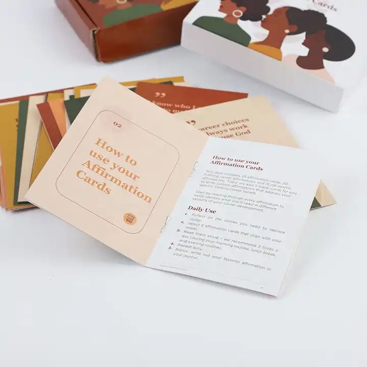 Custom printed deck cards positive affirmation deck cards